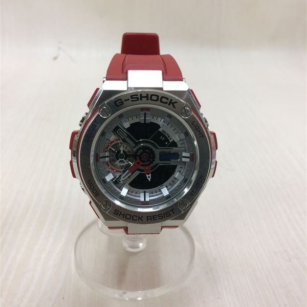 [Used] CASIO Quartz watch / Digital / Leather / Silver x Red / Dirt ...