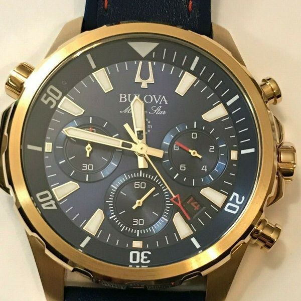 Bulova Marine Star Chronograph Blue Dial Men's Watch 97B168 3897 ...