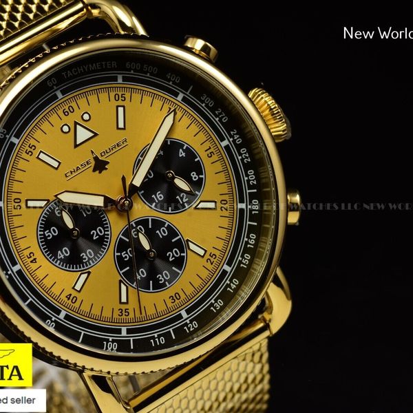 Invicta CHASE DURER CDW-0153 FLIGHT COMMANDER JAPNESE CHRONOGRAPH GOLD ...