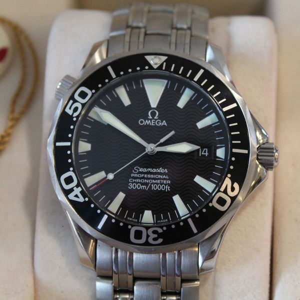 Omega Seamaster Pro 300M SMP Black Wave Dial Sword Hands Full Size 41mm ...
