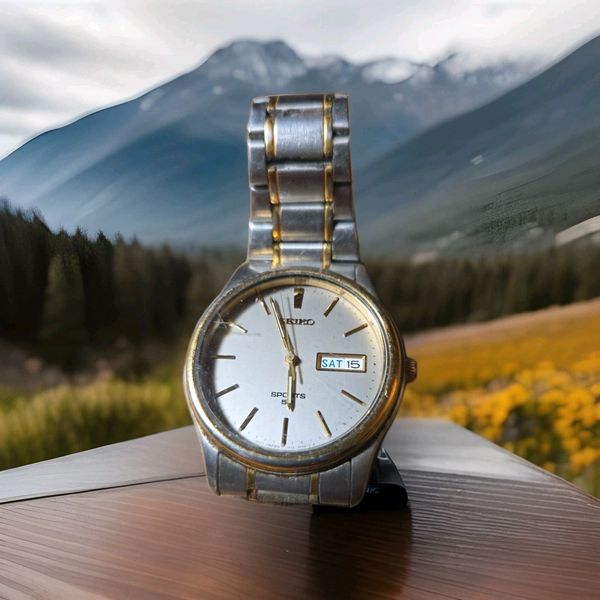 Seiko 7N43-9050 Titanium Men's Watch, Silver Tone, Runs Not TESTED 4 ...