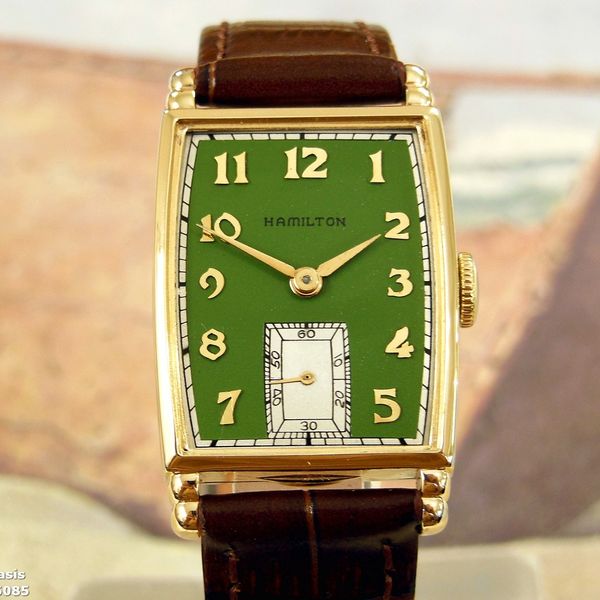 1946 Vintage HAMILTON MYRON, Stunning GREEN Dial, Serviced, 1 Year ...