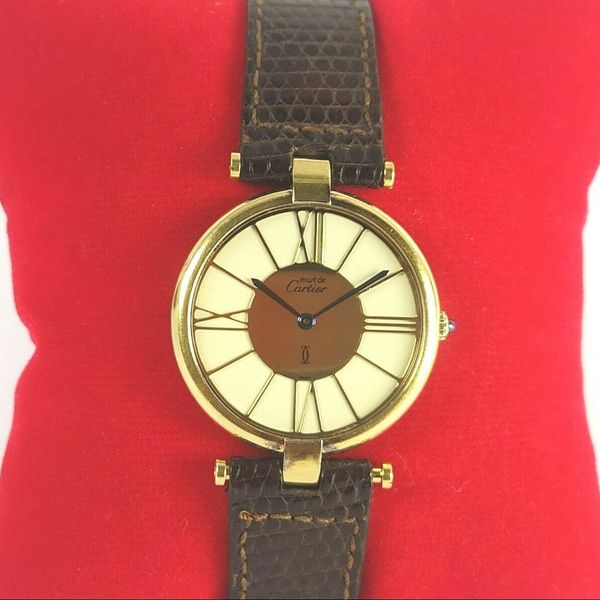 Genuine Cartier 17 089435 Argent 925, Plaque or G 20 M Men's Wrist ...