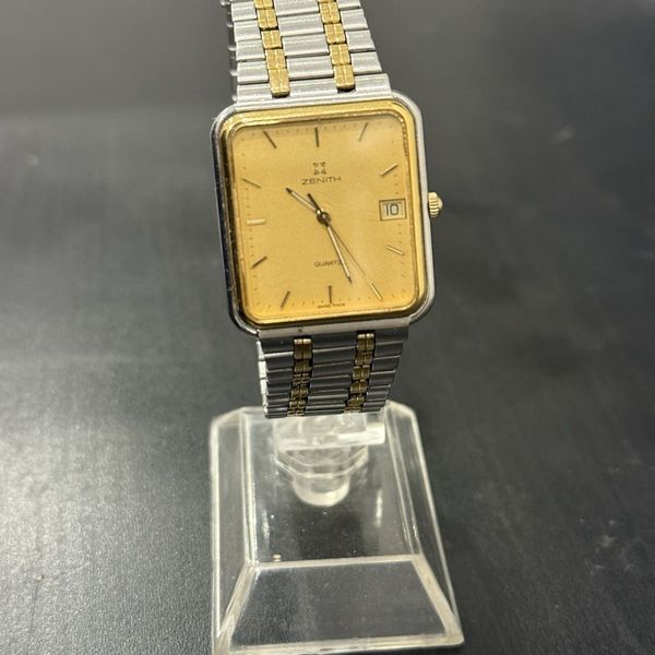 rare vintage mens zenith quartz tank watch bi-metal | WatchCharts ...