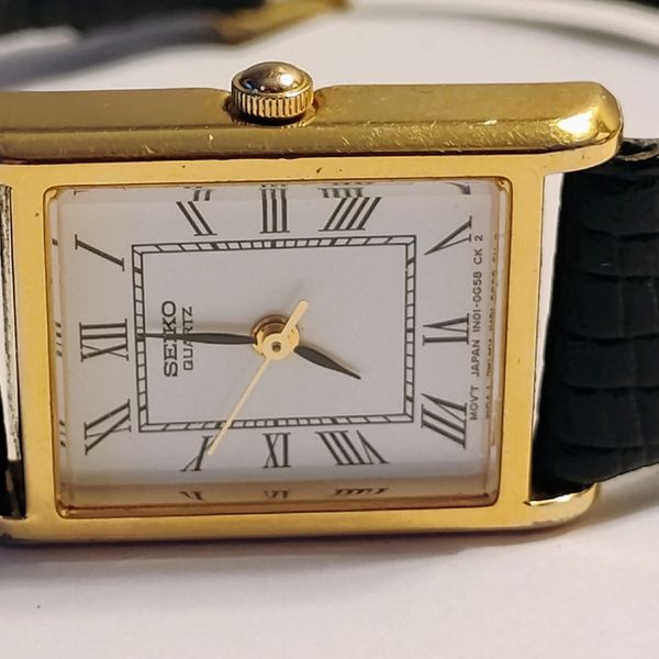 Ladies Seiko Tank Watch with Second Hand Japan MVMT New Battery ...