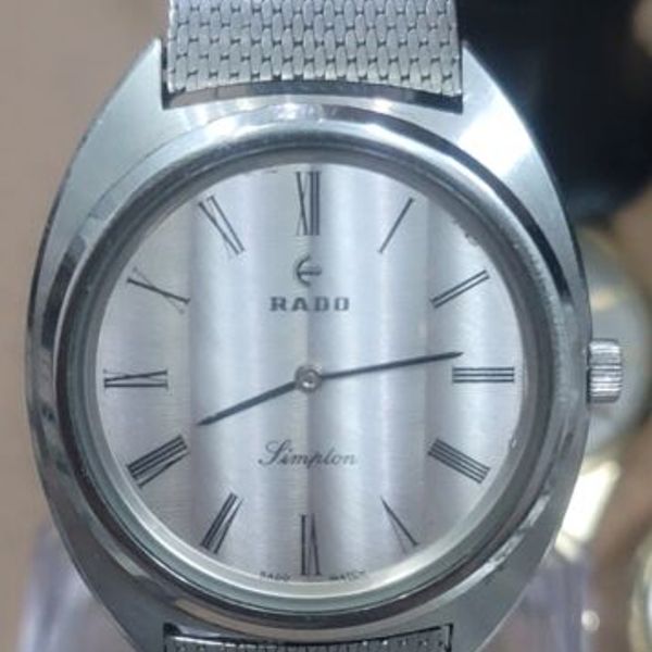 VERY RARE VINTAGE RADO SIMPLON 17J SS HAND WINDING SWISS MENS WATCH ...