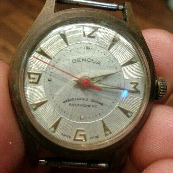 Swiss made Genova Unbreakable Spring Antimagnetic Mens Watch For parts ...