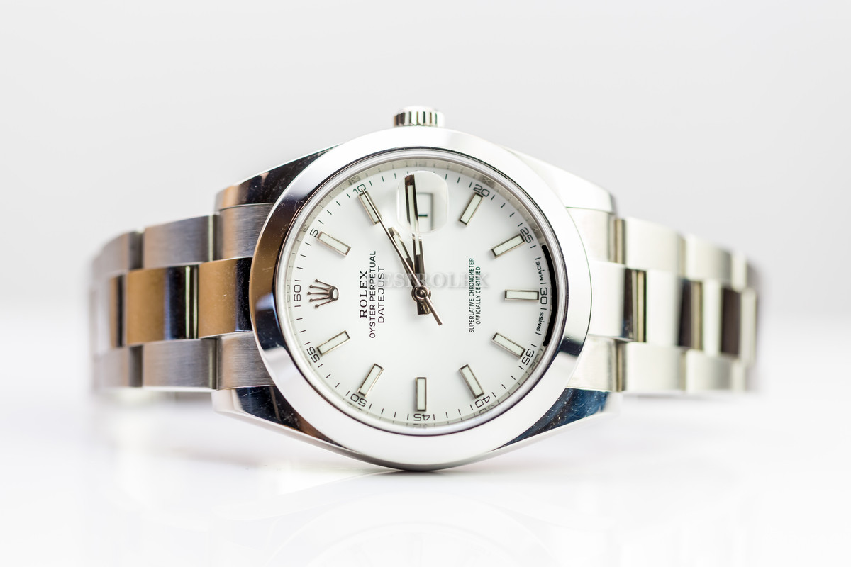 FSOT: Excellent Rolex 126300 DJ41 WHITE Stick Dial Oyster Smooth Bezel ...