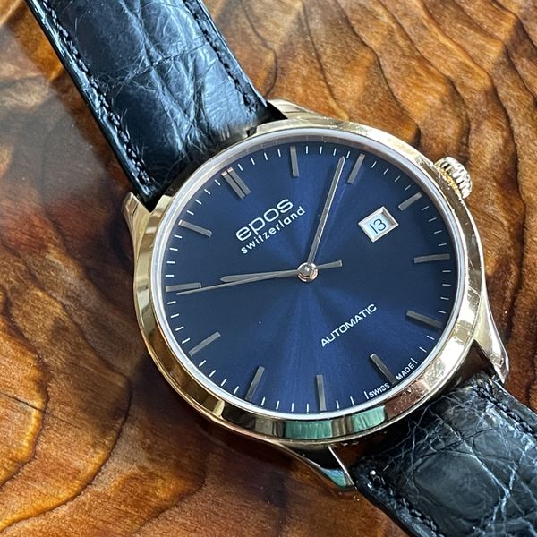 [WTS] Epos Timeless 40mm Rose Gold Blue Dial Dress Watch - Top Grade ETA 2892 Super Thin ...