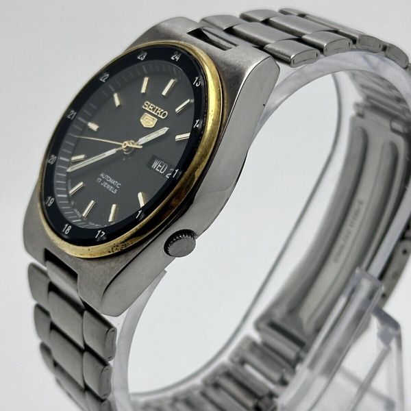 Vintage Seiko 5 Japan Automatic 7009 'Railway Time' Day/Date Black Men's Watch | WatchCharts ...
