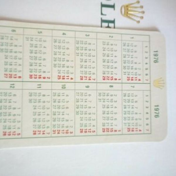 ROLEX CALENDAR- CALENDARIO 1976 EDIZIONE SPECIALE RARISSIMO ...