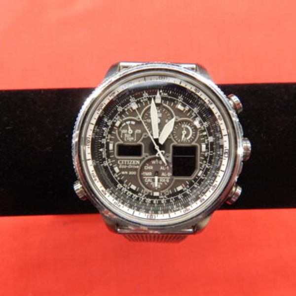 Citizen Eco-Drive Navihawk AT Flight Watch Stainless Steel Brown Dial ...