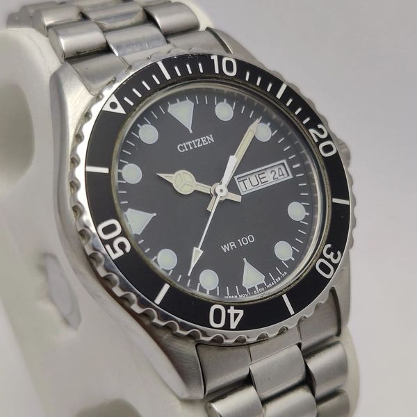 Citizen Action 2000 Quartz 5500-S58771-HSB Day/Date Diver Vintage Watch ...