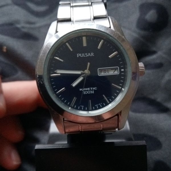 Pulsar Seiko Men's Watch Kinetic Blue Dial Date /Day YT58-X008 100m ...