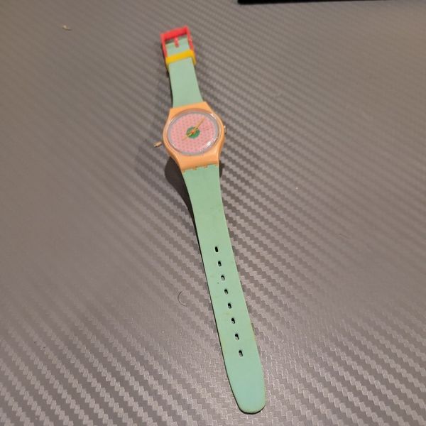 VINTAGE 1986 Swatch Watch -PINK FLAMINGO- one of first swatches! not ...