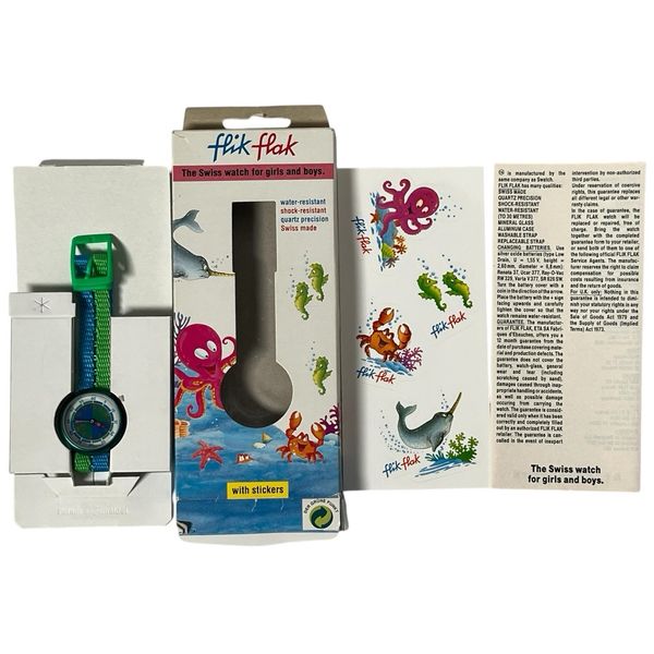 Vintage Flik Flak Swiss Watch Swatch Children Aluminum Wristwatch ...