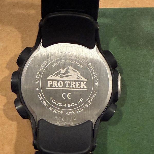 Casio PRW-3100YB Pro Trek Atomic Solar Triple Sensor Watch Black & Blue ...