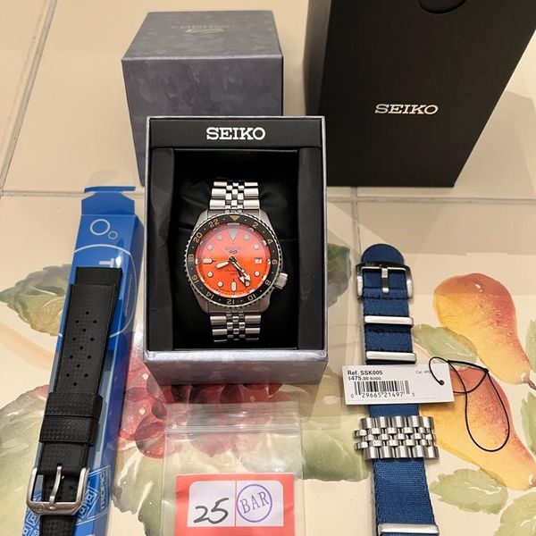 Seiko 5 GMT SSK005 w/ sapphire and Tropic Strap | WatchCharts