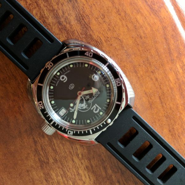 FS: Vostok Black 710 Scuba Dude Amphibia + 3 Bezels + SE Caseback + SS ...