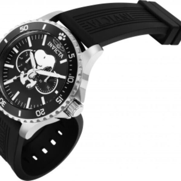 Invicta Men's Character Snoopy Limited Edition 48mm Black Dial Silicone ...