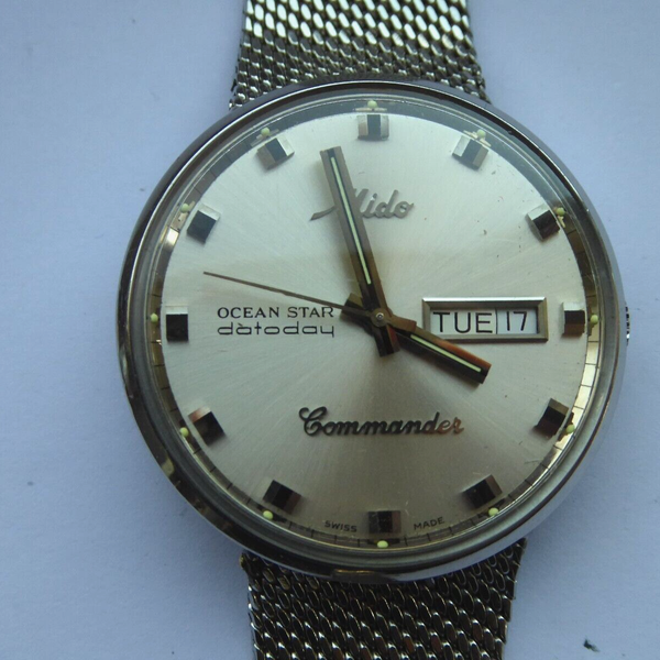 HAU: MIDO OCEAN STAR DATODAY COMMANDER, Automatic, 37.5 mm, Used, Runs ...