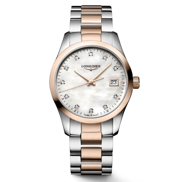 Longines Conquest Classic Diamond MOP Two Tone Stainless Ladies Watch L23863877 | WatchCharts ...