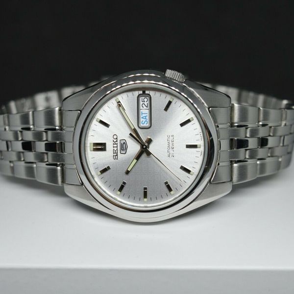 Boxed Seiko 5 Automatic Silver Dial Rare Automatic Mens Watch SNK355K1 RRP£169 | WatchCharts ...