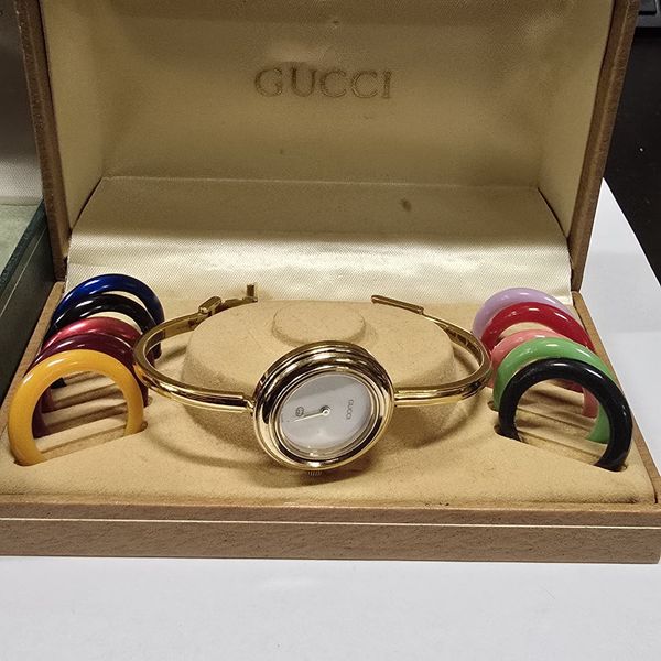 2 x Gucci 1100-L Bezel Changing Watches W/ Box AS IS PARTS GUC2 ...
