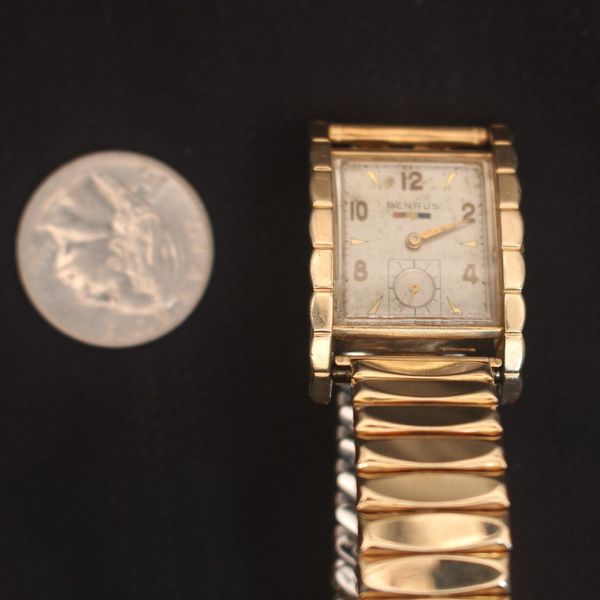 1940's Benrus Scalloped 17 Jewel Art Deco Dial Men's Vintage Watch ...