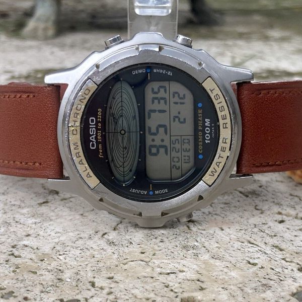 Vintage Casio Cosmo Phase CGW-500 #830 Japan steel Digital Watch ...