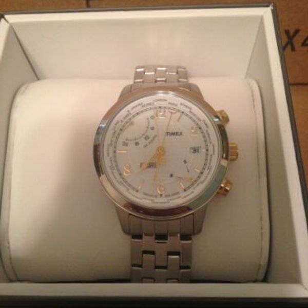 Timex Men's T2N613 Intelligent Quartz World Time Stainless Steel Watch ...