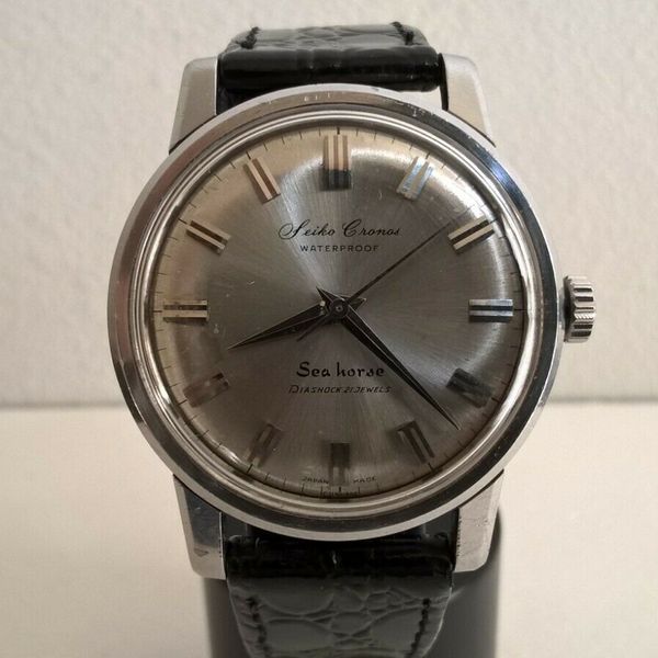 Rare Seiko First Waterproof 21J Cronos J13032 Seahorse Hand Wind Watch | WatchCharts Marketplace