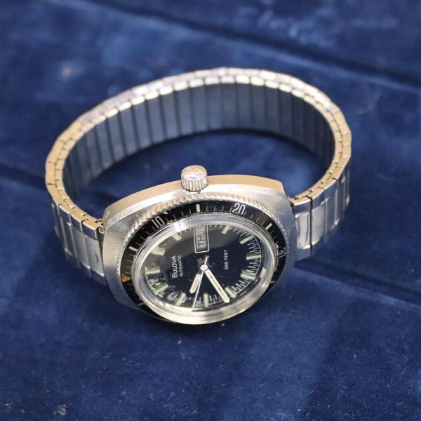 Vintage Bulova AutomÃ¡tic Waterproof 666 Dive Watch AutomÃ¡tic Black ...
