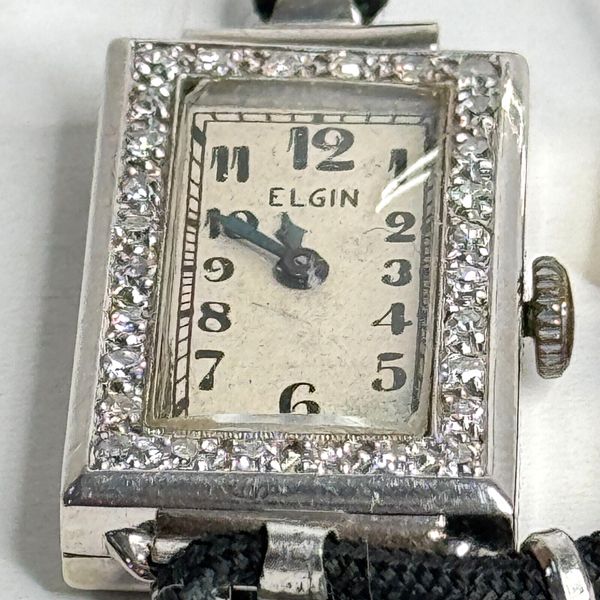 Vintage Elgin Ladies Watch 18k White Gold Platinum Diamond 1929 Art Deco - RARE! | WatchCharts ...
