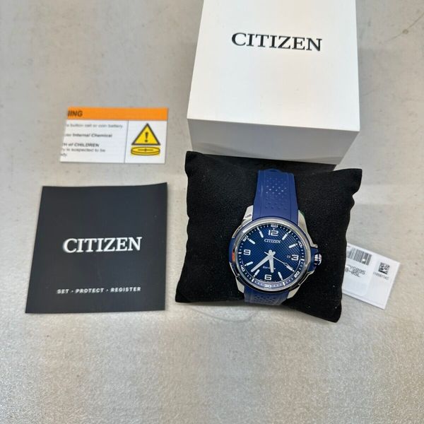 Citizen AR Blue Dial Blue Polyurethane Eco-Drive Men's Watch AW1158-05 ...