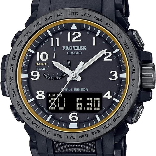Casio Pro Trek PRW-51FC-1JF Climber Line Black Solar Composite Band Watch Men | WatchCharts ...