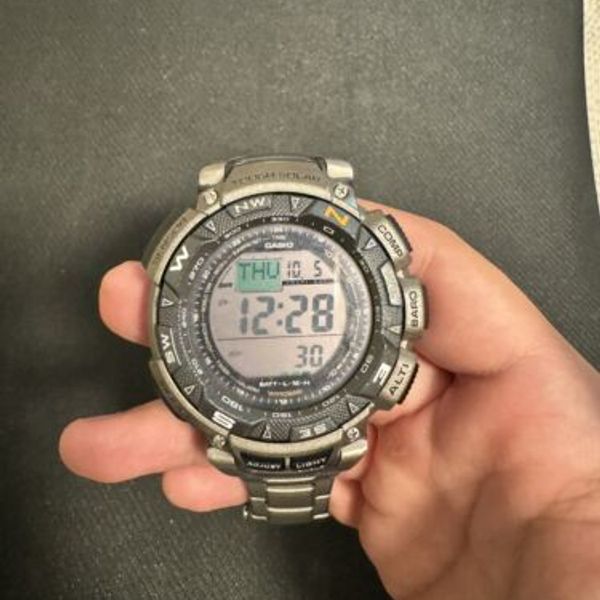 Casio Men's PAG240T-7CR Pathfinder Triple Sensor Multi-Function ...