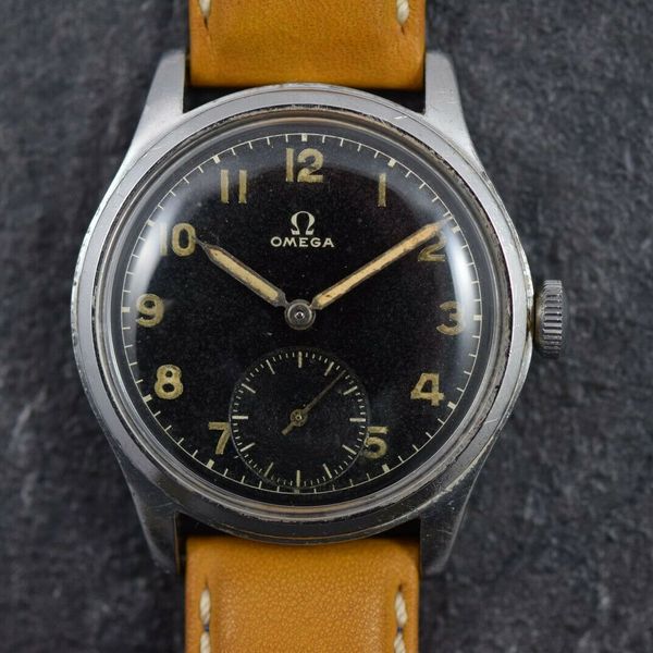 VINTAGE 1940's Omega Suverän 2400-3 Arabic Black Dial Rare ...