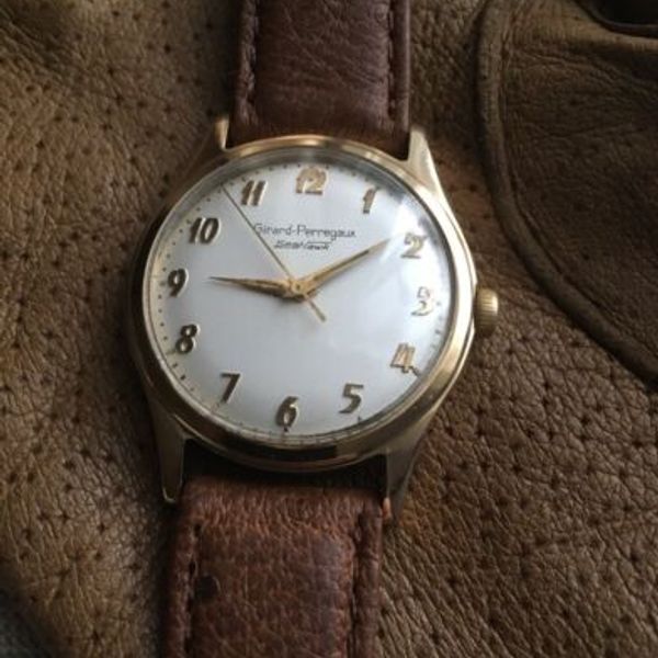 VINTAGE GIRARD PERREGAUX SEAHAWK 9ct GOLD MEN’S WRISTWATCH ...