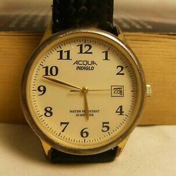 Acqua by Timex Men's WR 30M Quartz Indiglo Watch W/Date Works Fine ...
