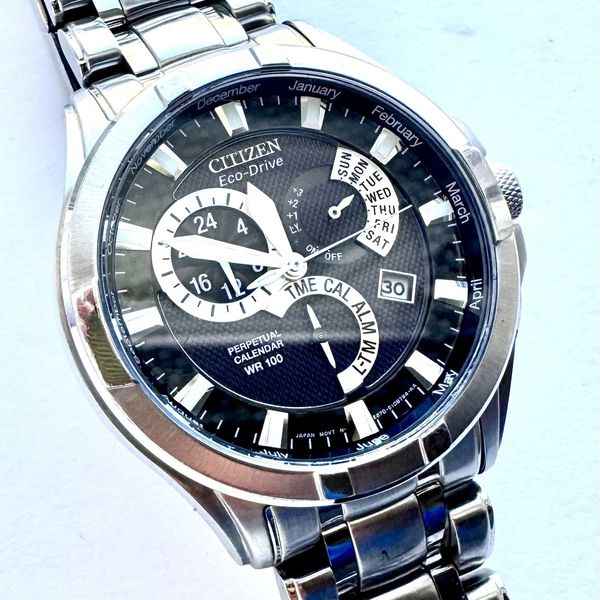 Citizen Eco-Drive Calibre 8700 E870 Perpetual Calendar Dual Time Men's ...
