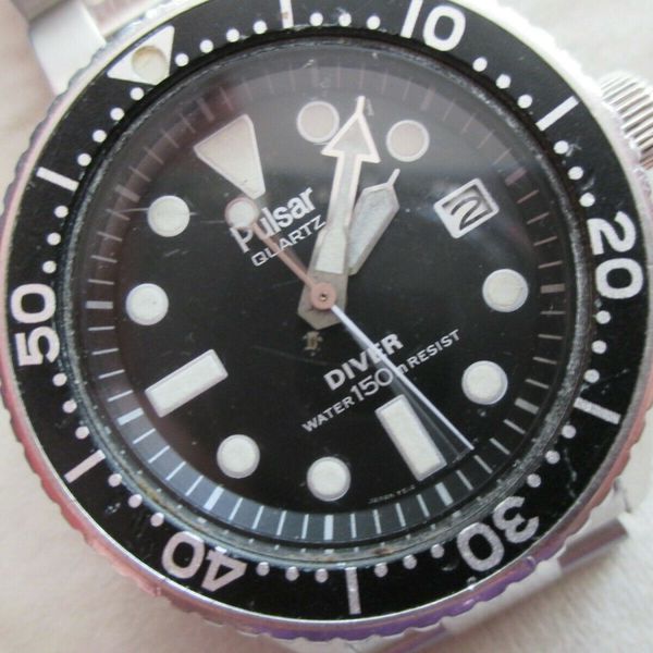 VINTAGE PULSAR DIVER WATCH Y514-6009 WATER RESISTANT 150 METERS MADE IN ...
