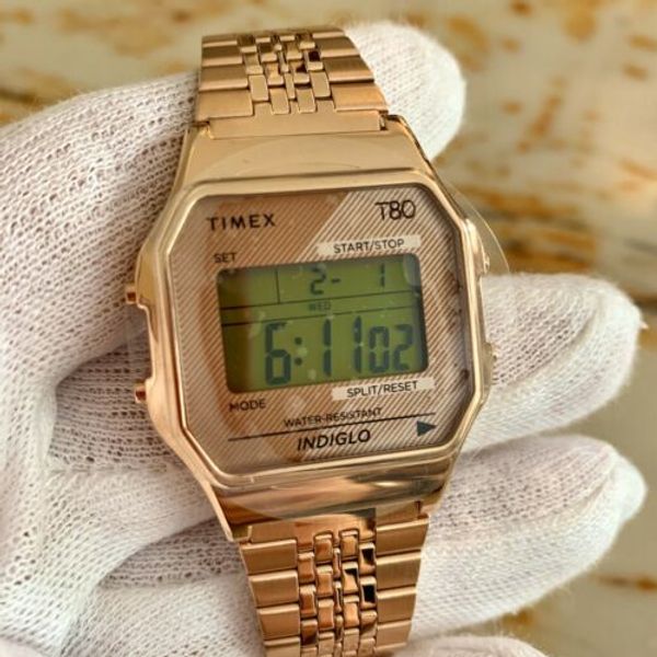 Timex T80 34mm Ltd Edition rare Rose Gold color Retro digital watch ...