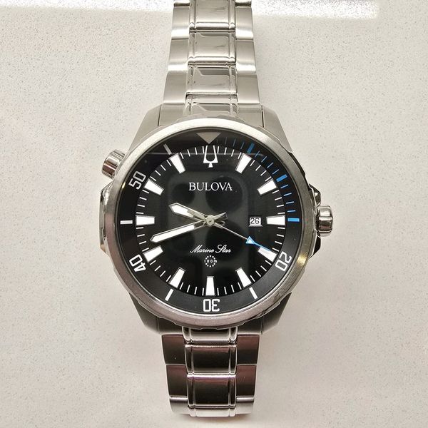 Bulova Marine Star Black Dial Men's Watch - 96B382 | WatchCharts ...