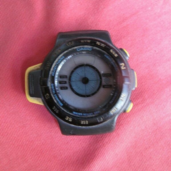 Vintage Casio Cpw 100 Digital Compass Watch Lcd For Spare