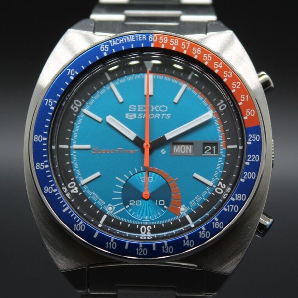 Vintage Seiko 5 Sports Speed-Timer 6139-6002 Water Resist Blue Dial ...