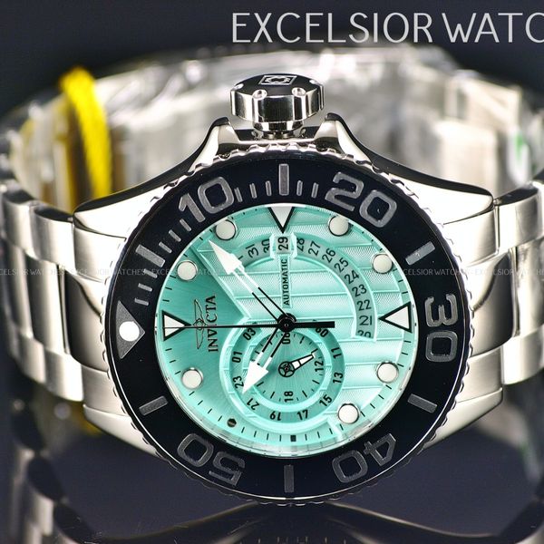 New Invicta Men's 52mm Grand Diver GMT AUTOMATIC Turquoise Dial SS 300m ...