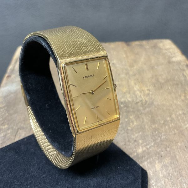 Vintage Menâ s Seiko Lassale Gold Tone Watch Quarts Tank Style Ultra Thin | WatchCharts Marketplace