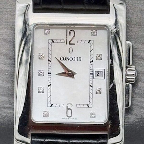 Men's Concord Sportivo Quartz Watch - Stainless Steel - Black Crocodile ...