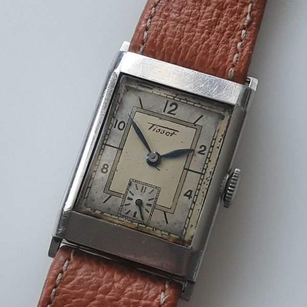 Vintage Steel Tissot Rectangular Watch Circa 1910 All Original ...